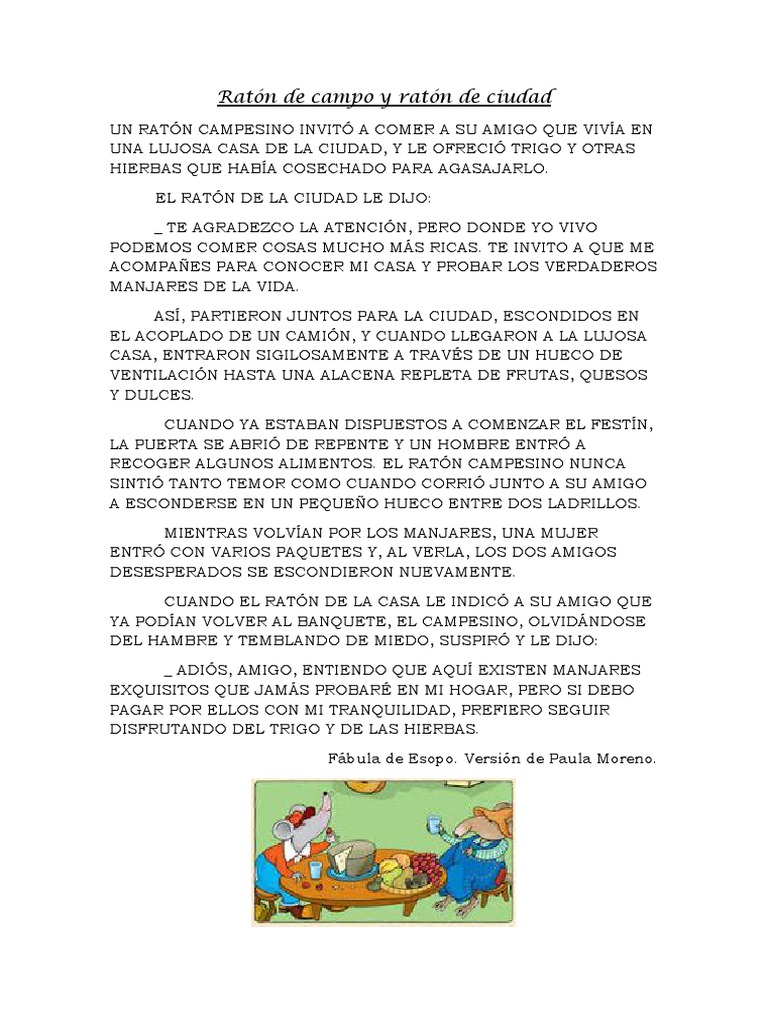 Ratón de Campo y Ratón de Ciudad