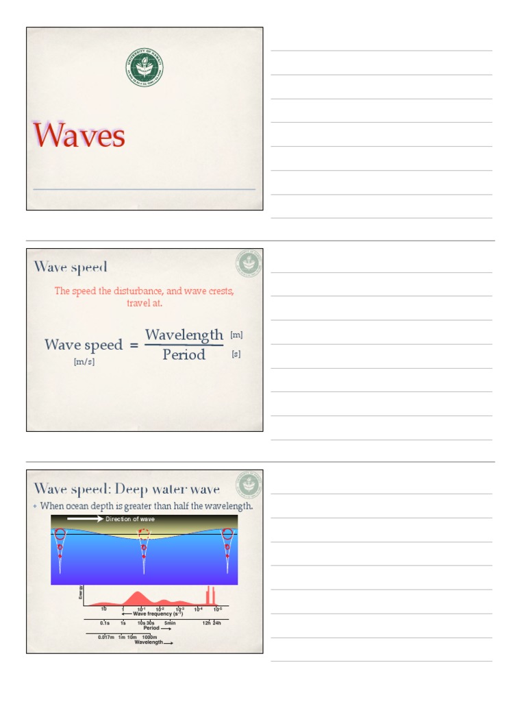 Waves2 2016 Handout | PDF | Wavelength | Tsunami
