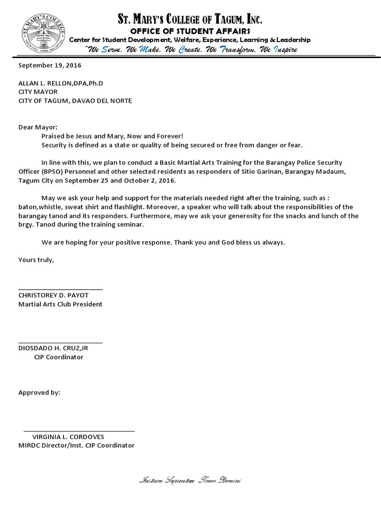 Letter For Mayor | PDF