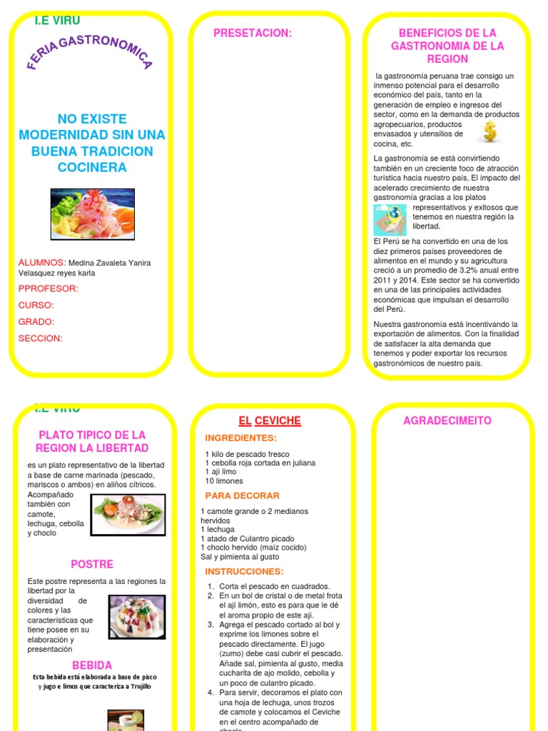 Triptico Feria | PDF | Cocinando | Cocina