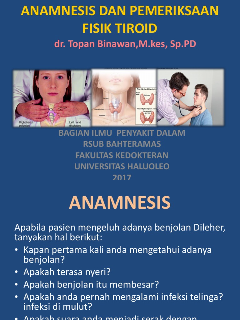 Anamnesis Dan Pemeriksaan Fisik Tiroid | PDF