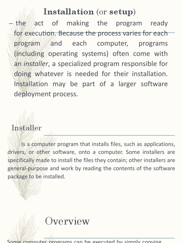 Software Installation | PDF | Installation (Computer Programs) | Operating System Technology
