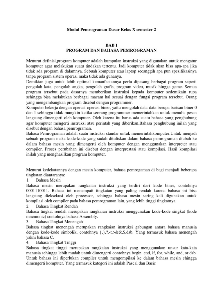 Panduan Dasar Pemrograman Pascal | PDF | Komputer