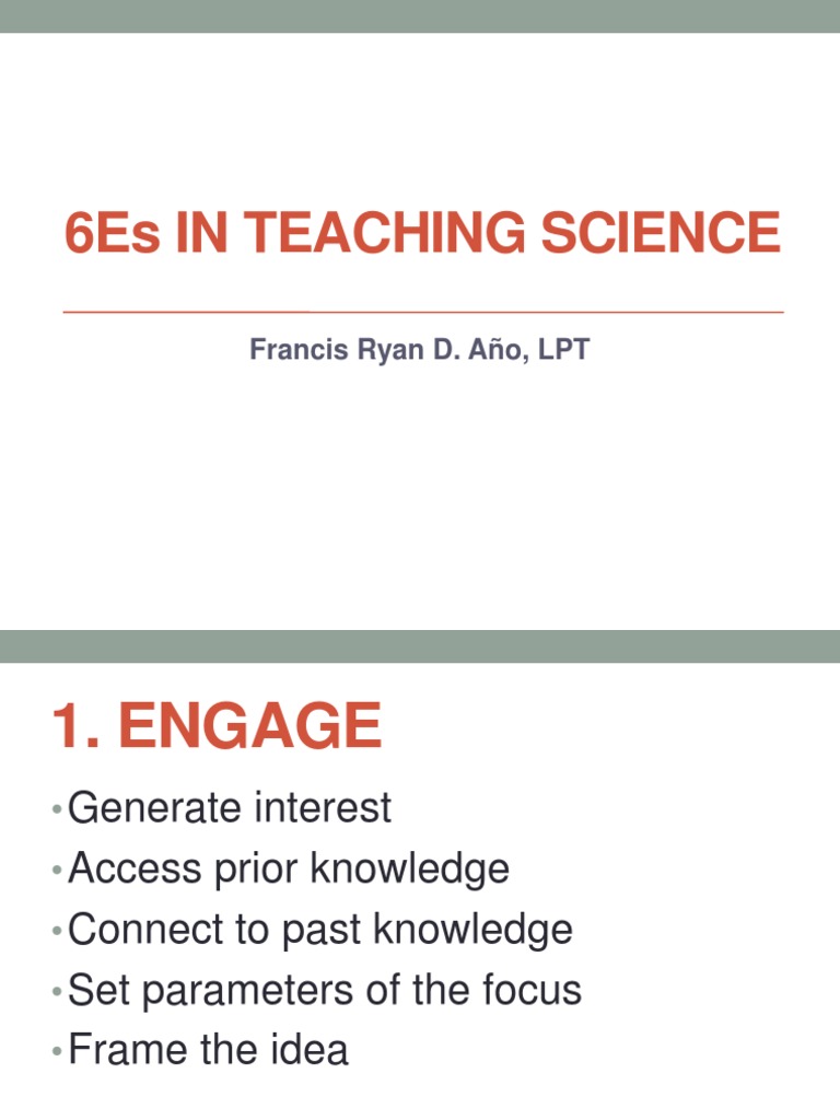 6es in Teaching Science | PDF | Understanding | Teachers
