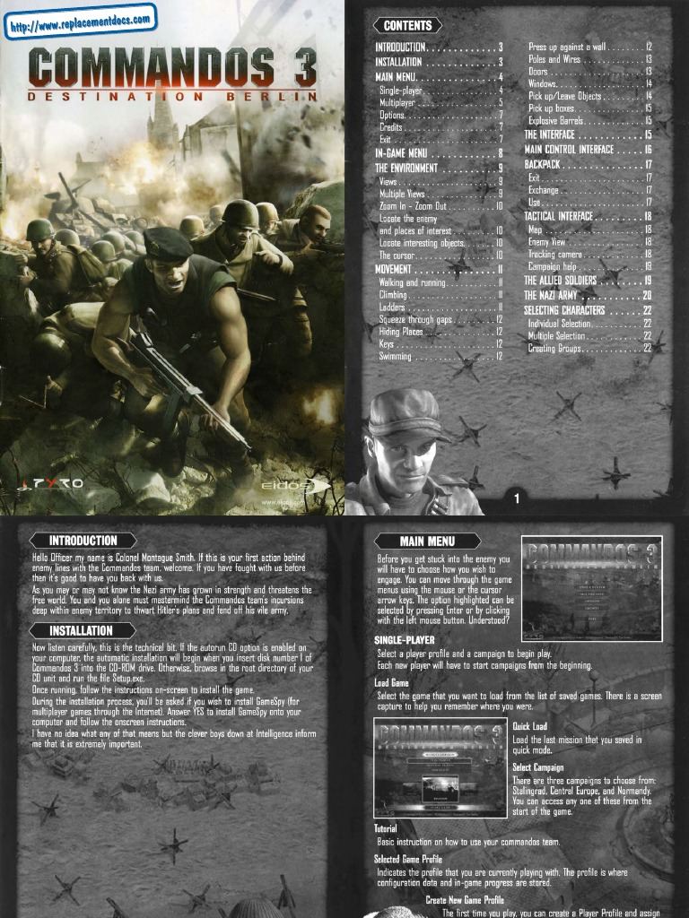Commandos - 1 - Behind Enemy Lines - Manual | PDF