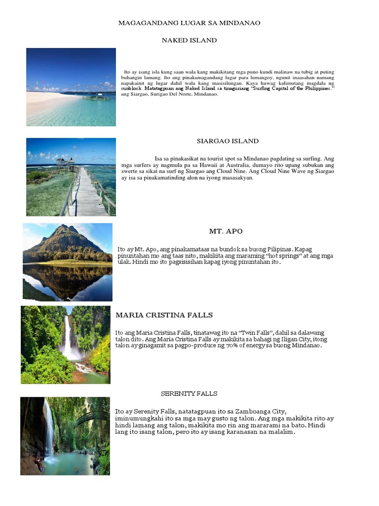 Magagandang Lugar Sa Mindana1 | PDF