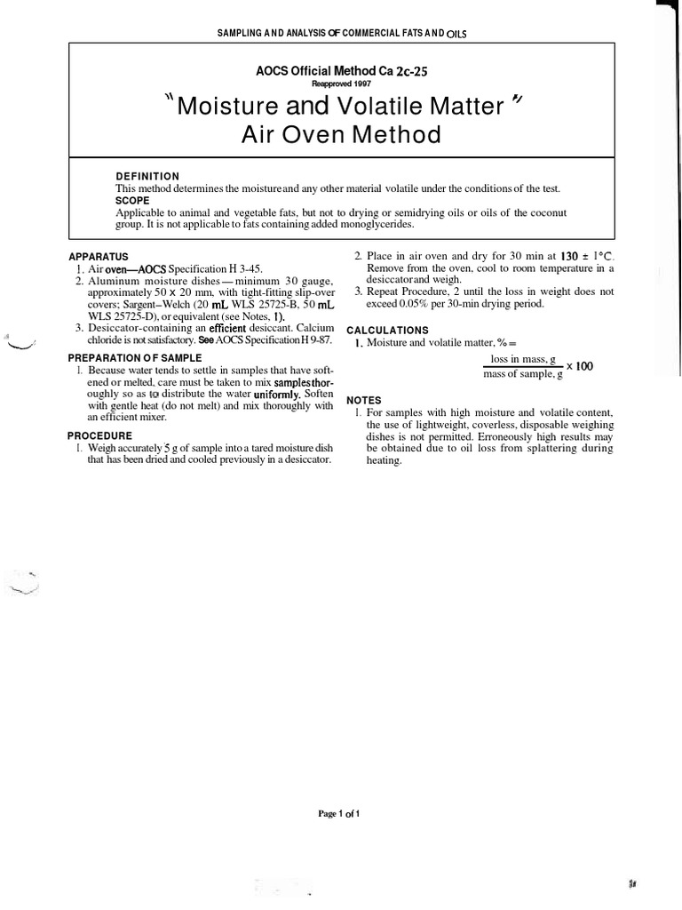 AOCS Method PDF | PDF | Petroleum | Fatty Acid
