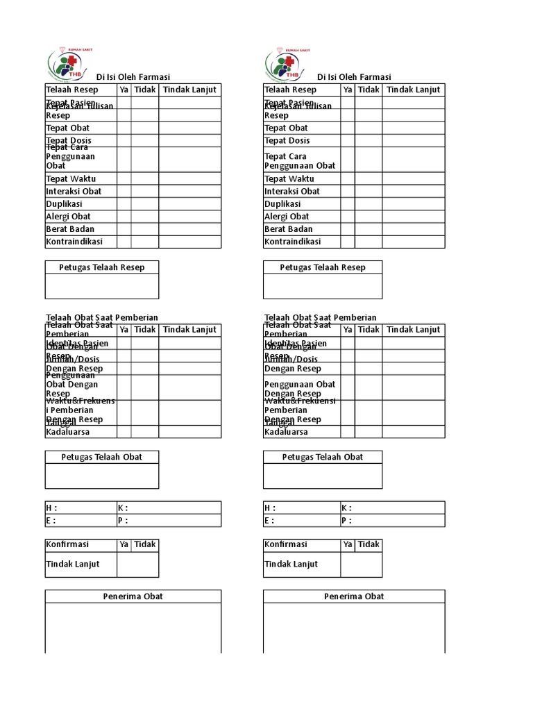 Formulir Skrining Resep | PDF