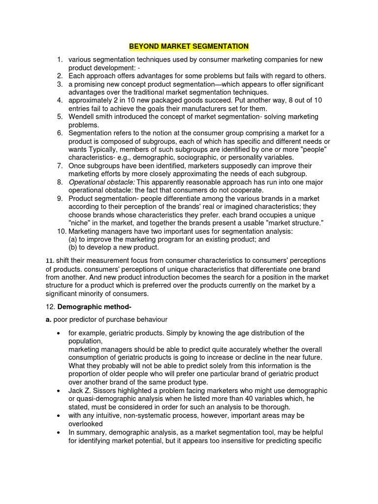 Advanced Product Segmentation Techniques | PDF | Market Segmentation ...