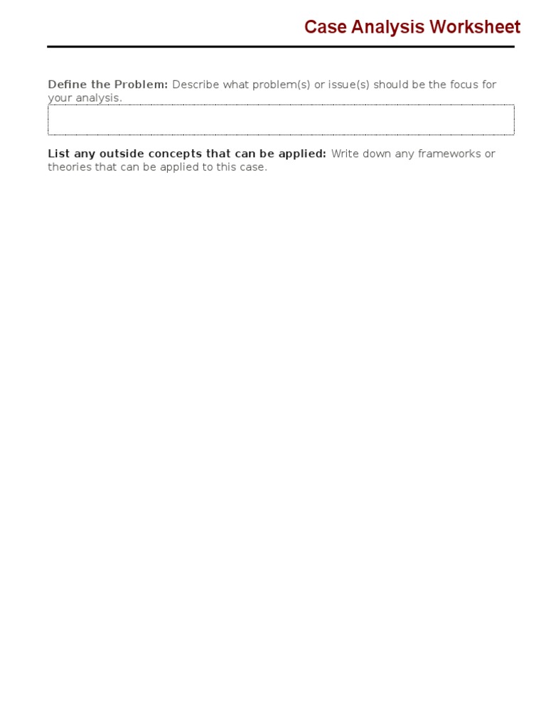 Case Analysis Worksheet | PDF