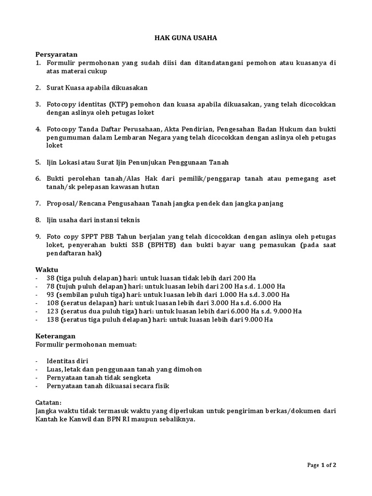 Hak Guna Usaha | PDF