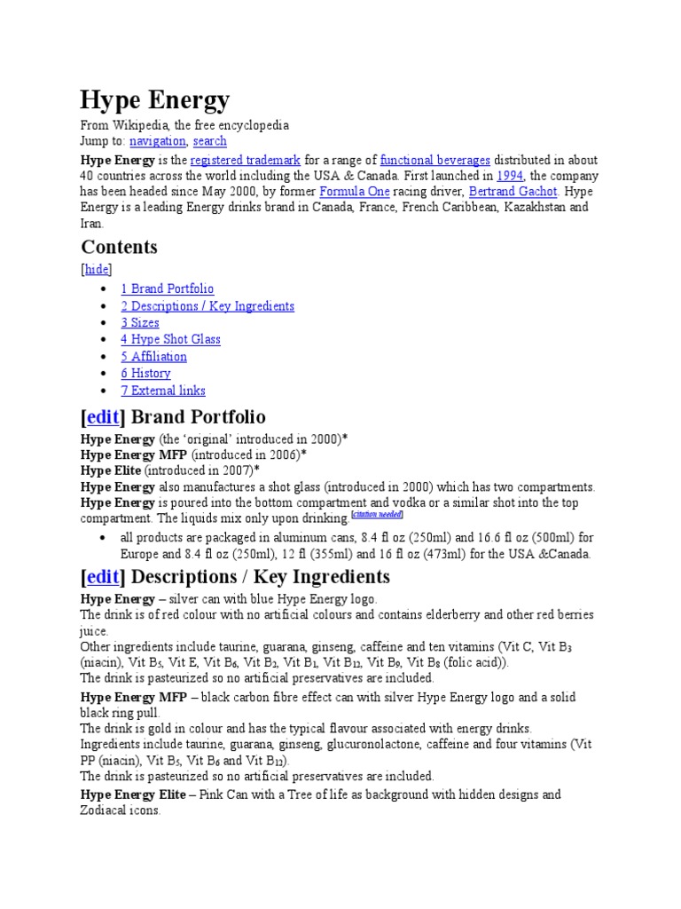 Hype Energy | PDF | Cooking, Food & Wine