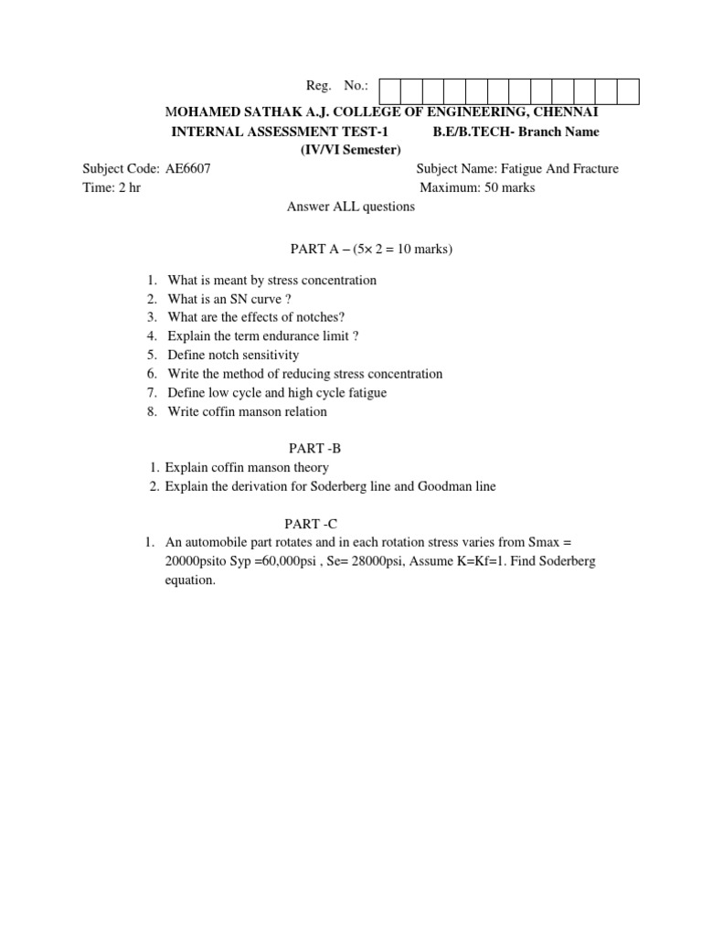 Internal Assessment Test-1 B.E/B.TECH-Branch Name (IV/VI Semester ...