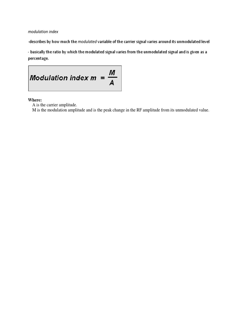 Understanding Modulation Index Explained | PDF