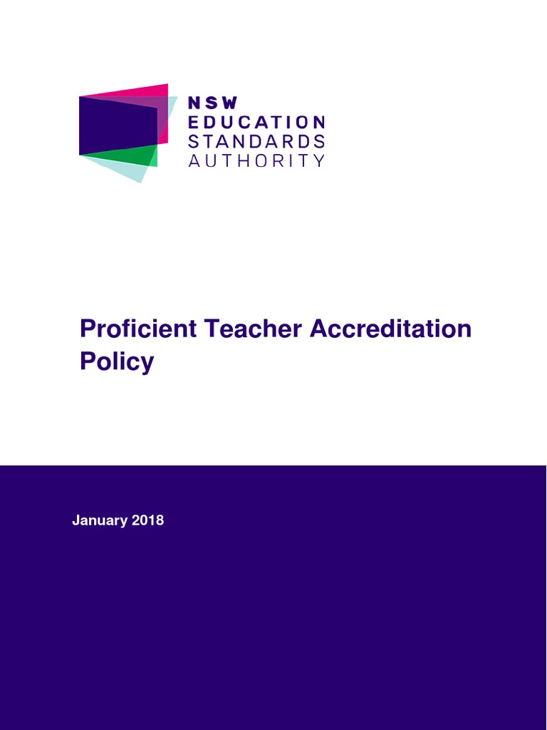 Proficient Teacher Accreditation Policy 2018 | PDF | Teacher Education ...