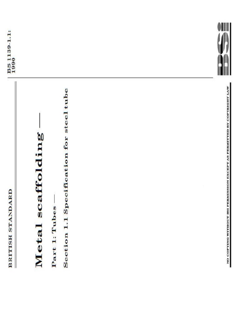 BS 1139 Metal Scaffolding Part 1 1 PDF | PDF