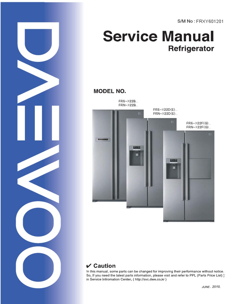 Daewoo Refrigerator Parts Guide | PDF