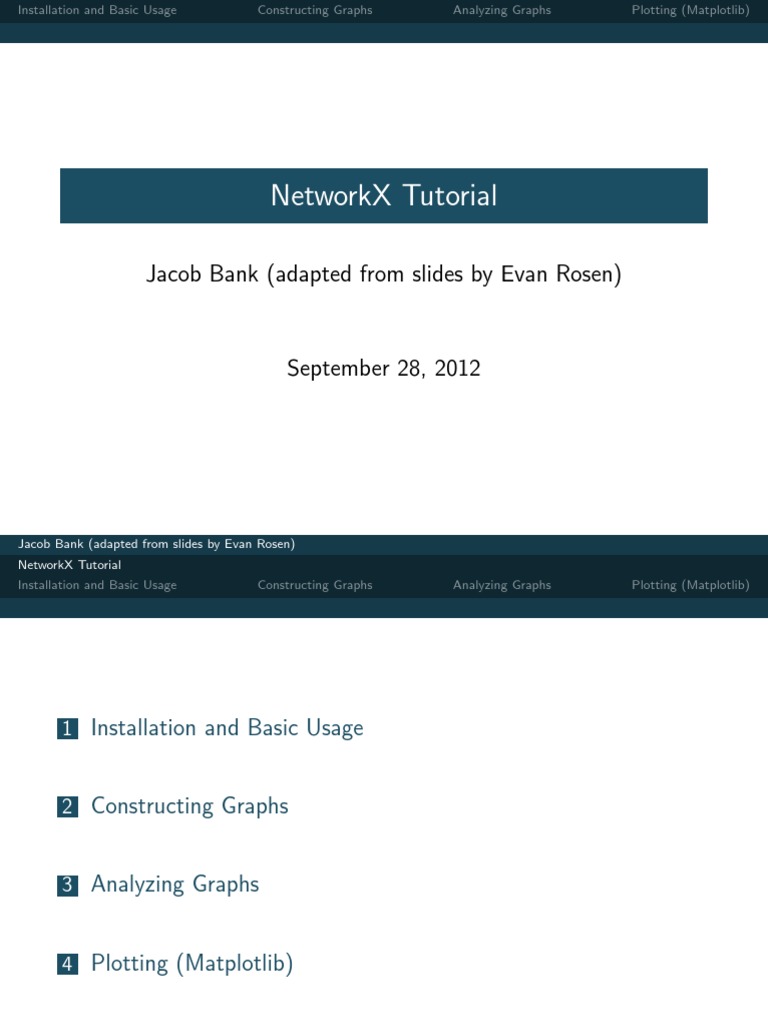 NX Tutorial PDF | PDF | Vertex (Graph Theory) | Theoretical Computer ...