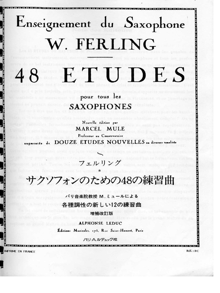 Ferling 48 Etudes Sax PDF | PDF
