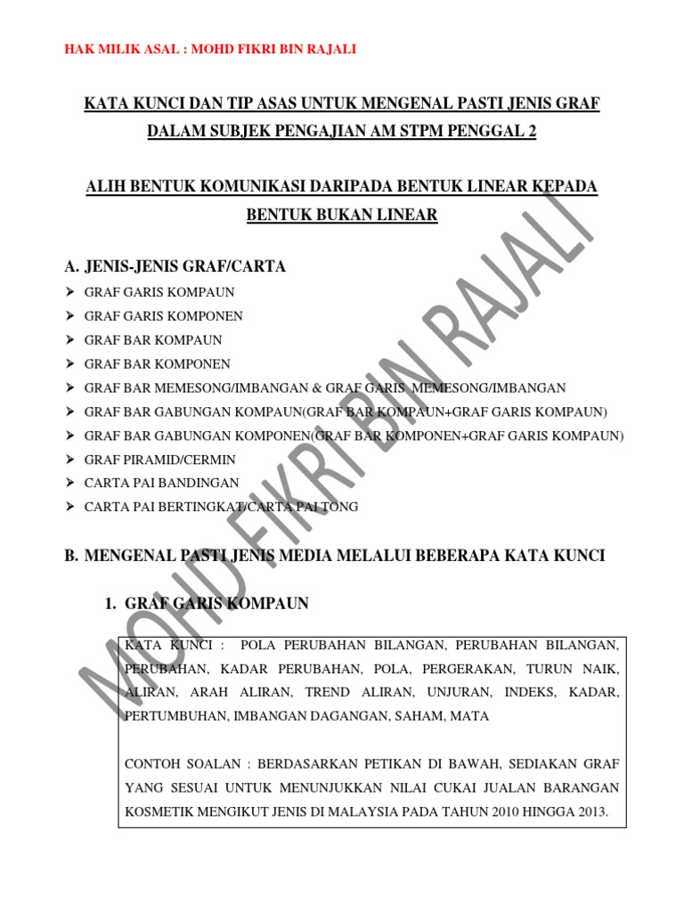 Kata Kunci Dan Tips Mengenal Jenis Graf (Pengajian Am) PDF | PDF