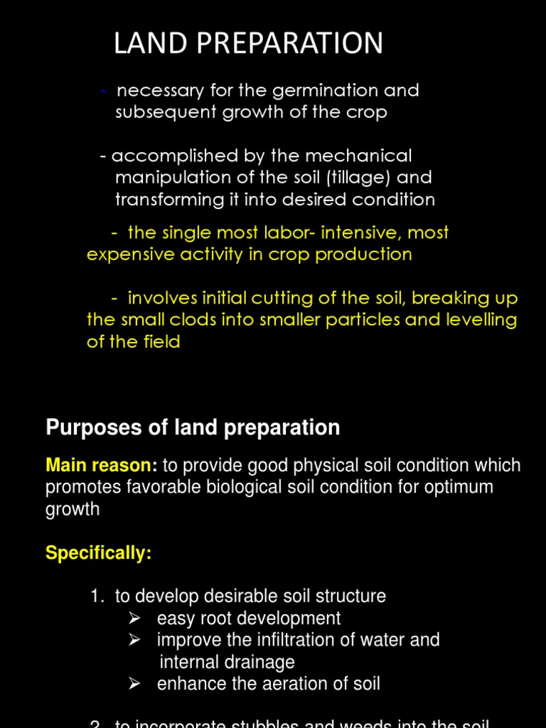 Land Preparation Techniques in Agriculture | PDF | Tillage | Plough