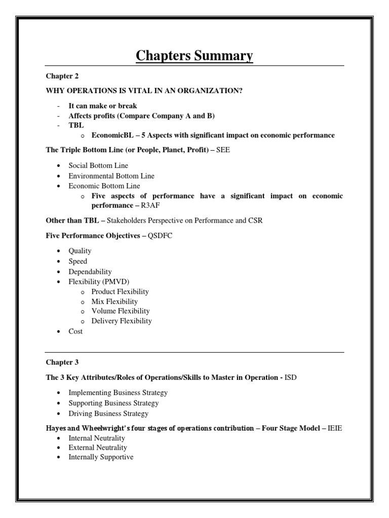 (2-4) Chapters Summary | PDF | Strategic Management | Design