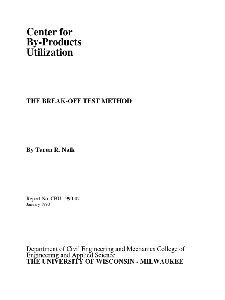 Break Off Test | PDF | Strength Of Materials | Concrete
