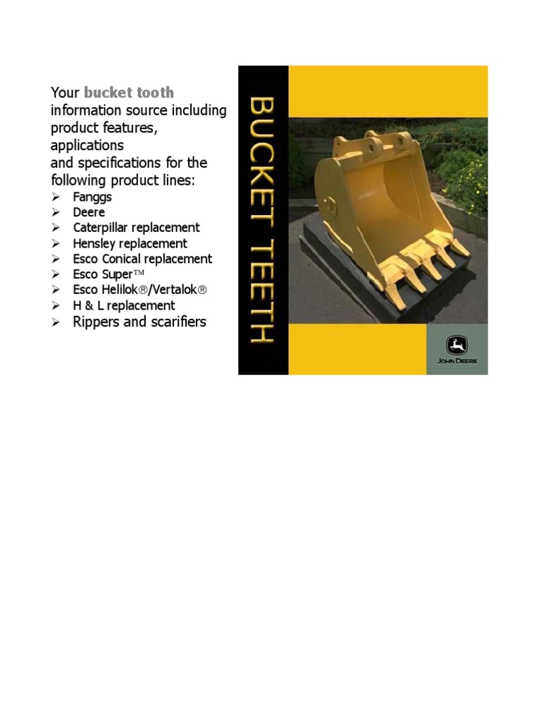 John Deere Bucket Tooth Catalog | PDF | Casting (Metalworking) | Heat ...