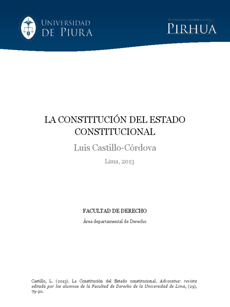 Constitucion Estado Constitucional Pdf Constitución Derecho