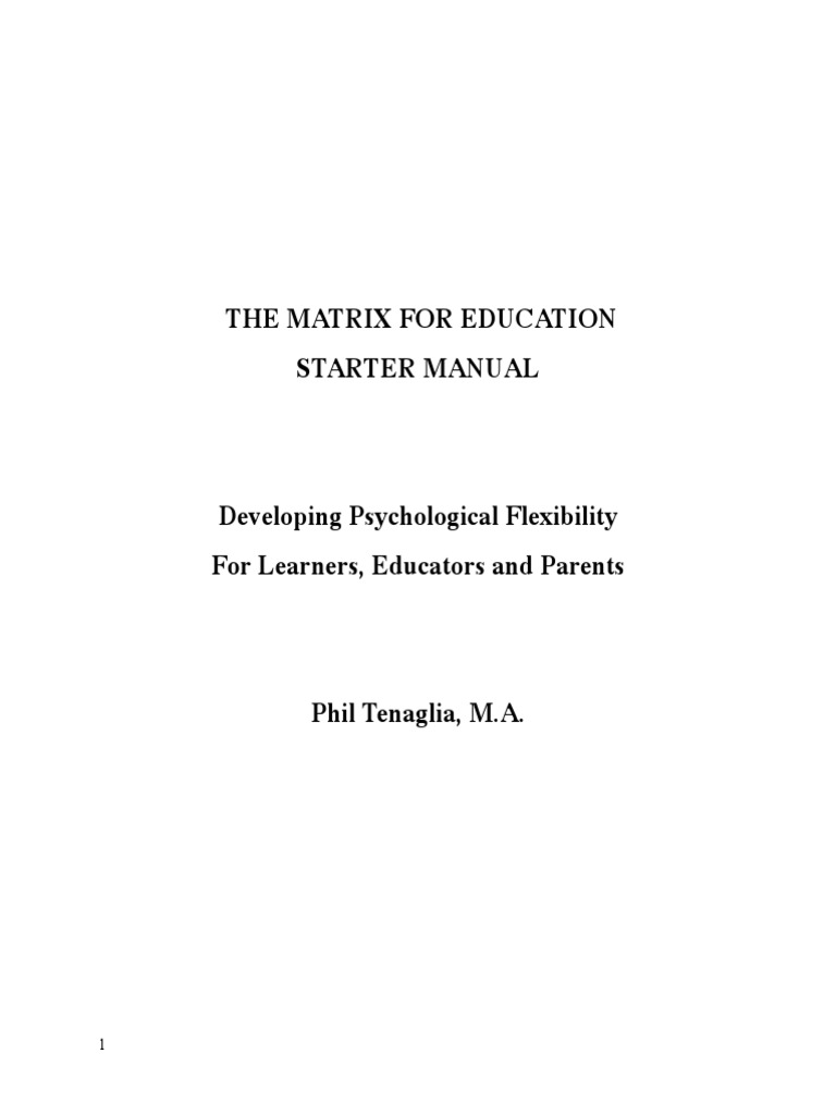 The Matrix For Education | PDF | Mind | Learning