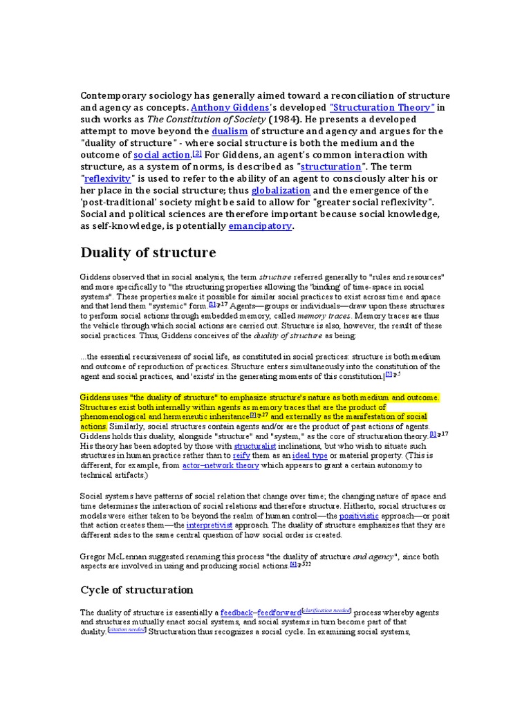 Structuration Theory Explained | PDF | Emergence | Psychological Concepts