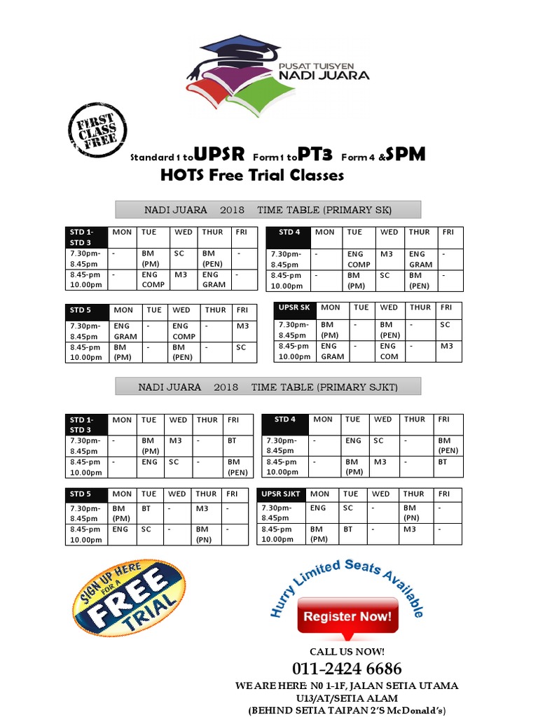 March Time Table 2018 | PDF