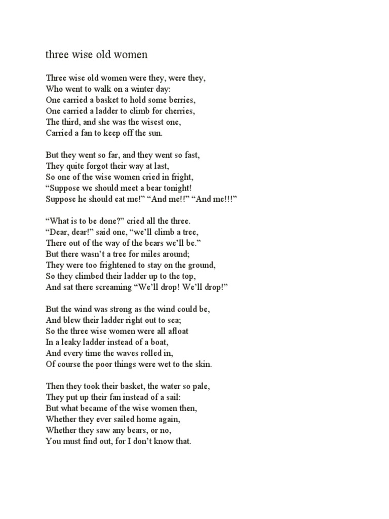 Three Wise Old Women | PDF