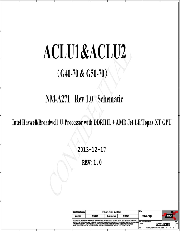 Lenovo G40-70 - G50-70 - ACLU1-ACLU2 ACLU3 ACLU4 NM-A361 NM2710 NM-A271 Rev1.0 PDF | PDF | Usb ...