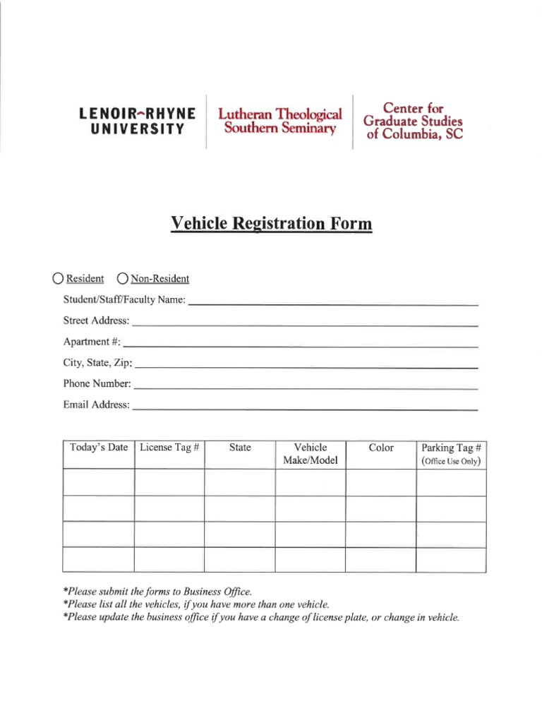 Vehicle Registration Form | PDF