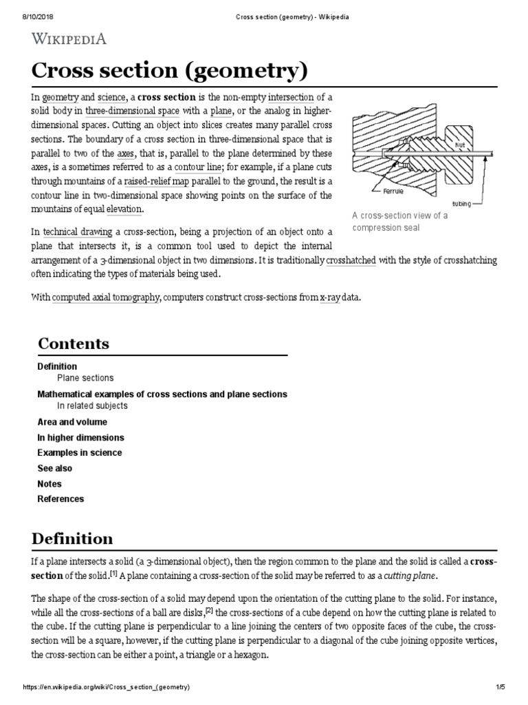Cross Section (Geometry) - Wikipedia | PDF | Spacetime | Geometry
