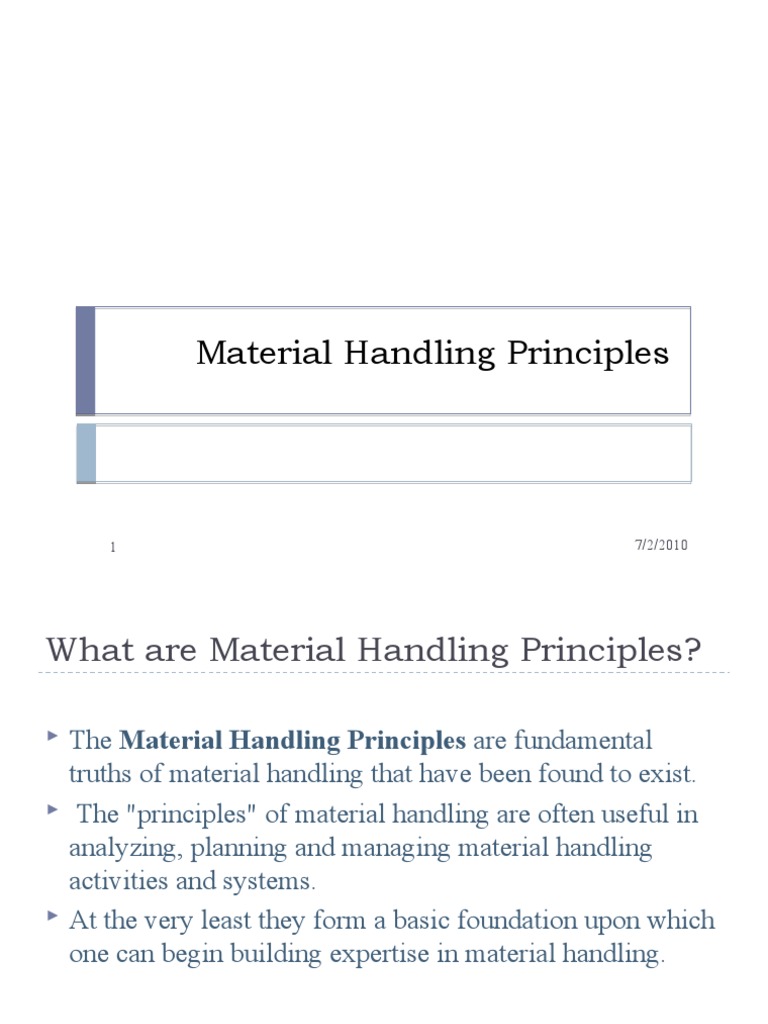 Material Handling Principles | PDF | Business Process | Business