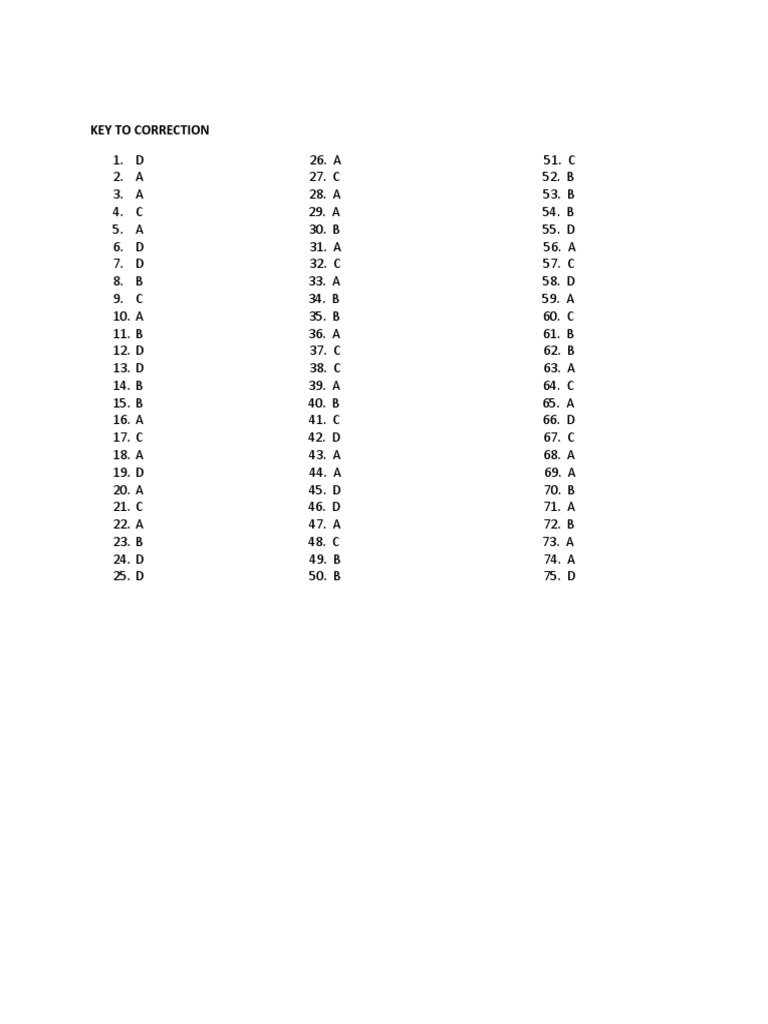 Key To Correction | PDF