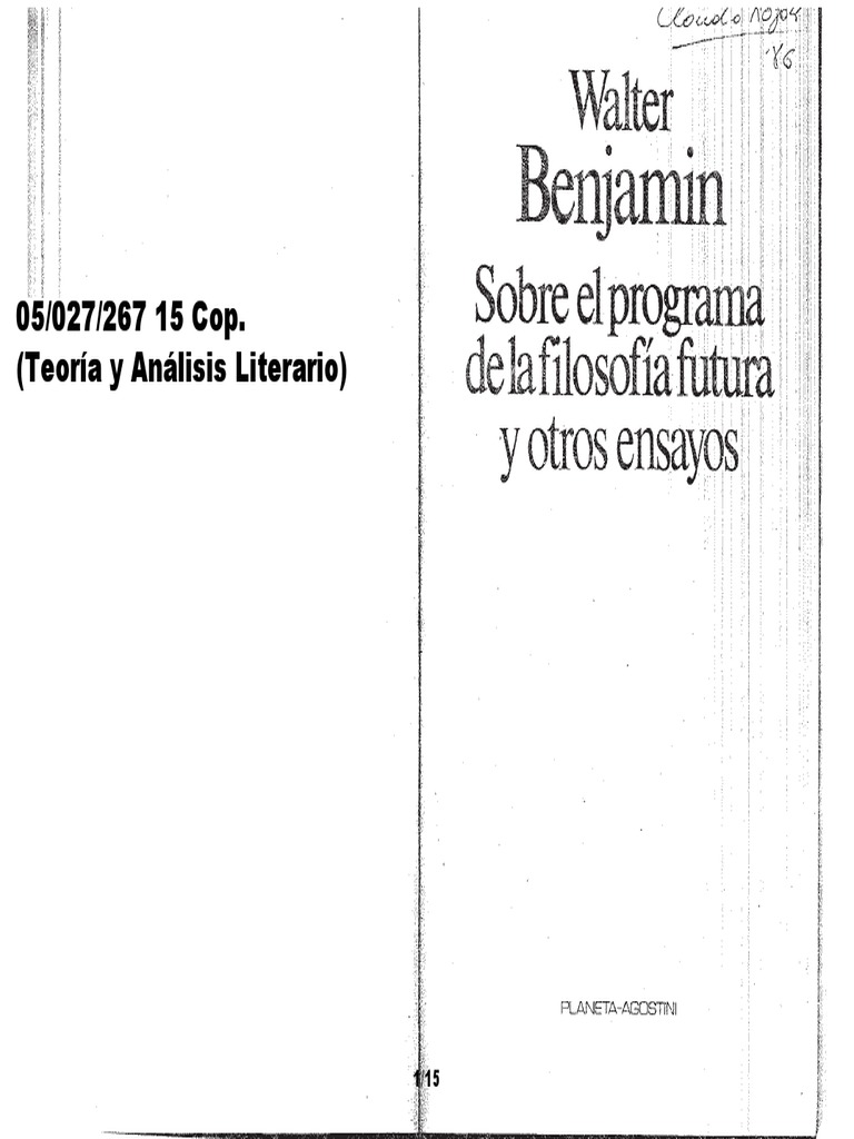 BENJAMIN - Franz Kafka. en El Décimo Aniversario de Su Muerte | PDF