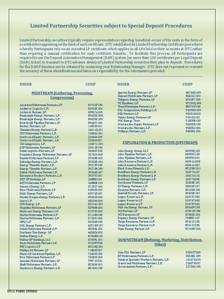 Limited Partnership Securities Procedures | PDF | Limited Partnership ...