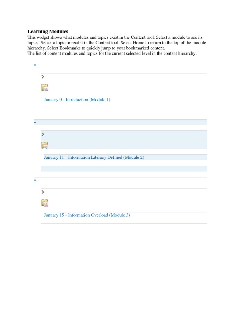 Learning Modules | PDF