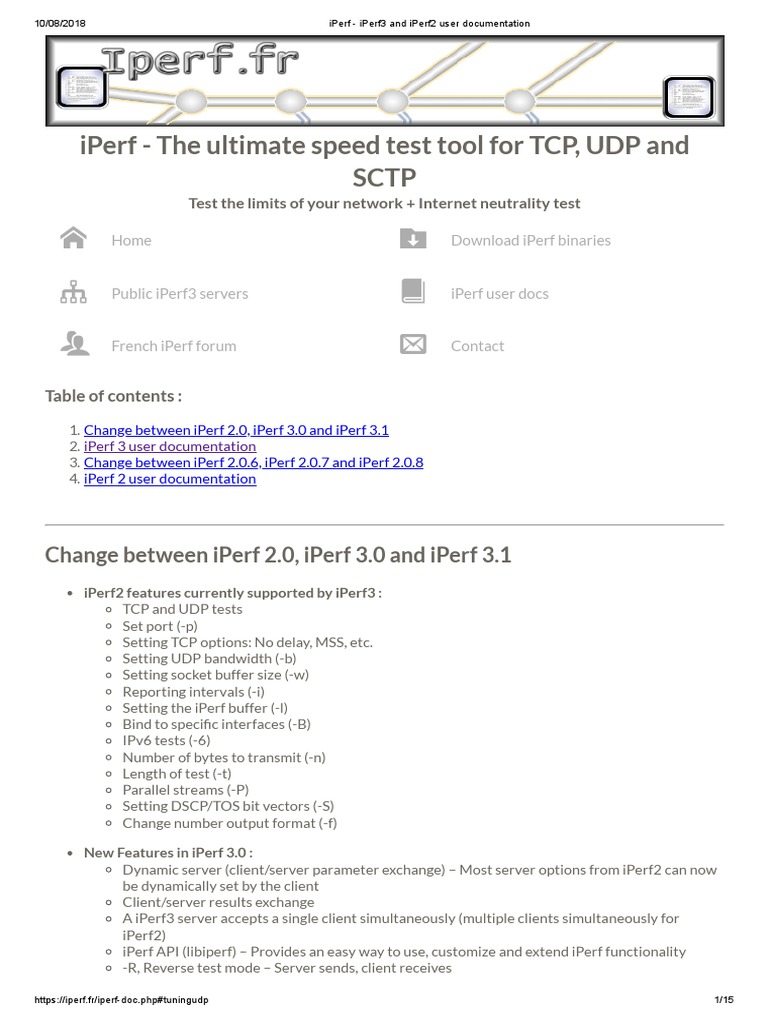 IPerf - IPerf3 and IPerf2 User Documentation | PDF | Transmission Control Protocol | Port ...