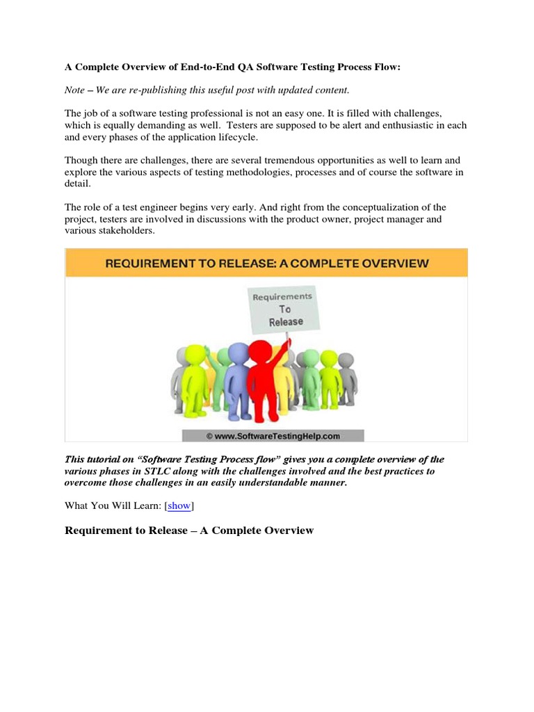 Practical Qa Process Flow Pdf Software Testing Information Technology Management