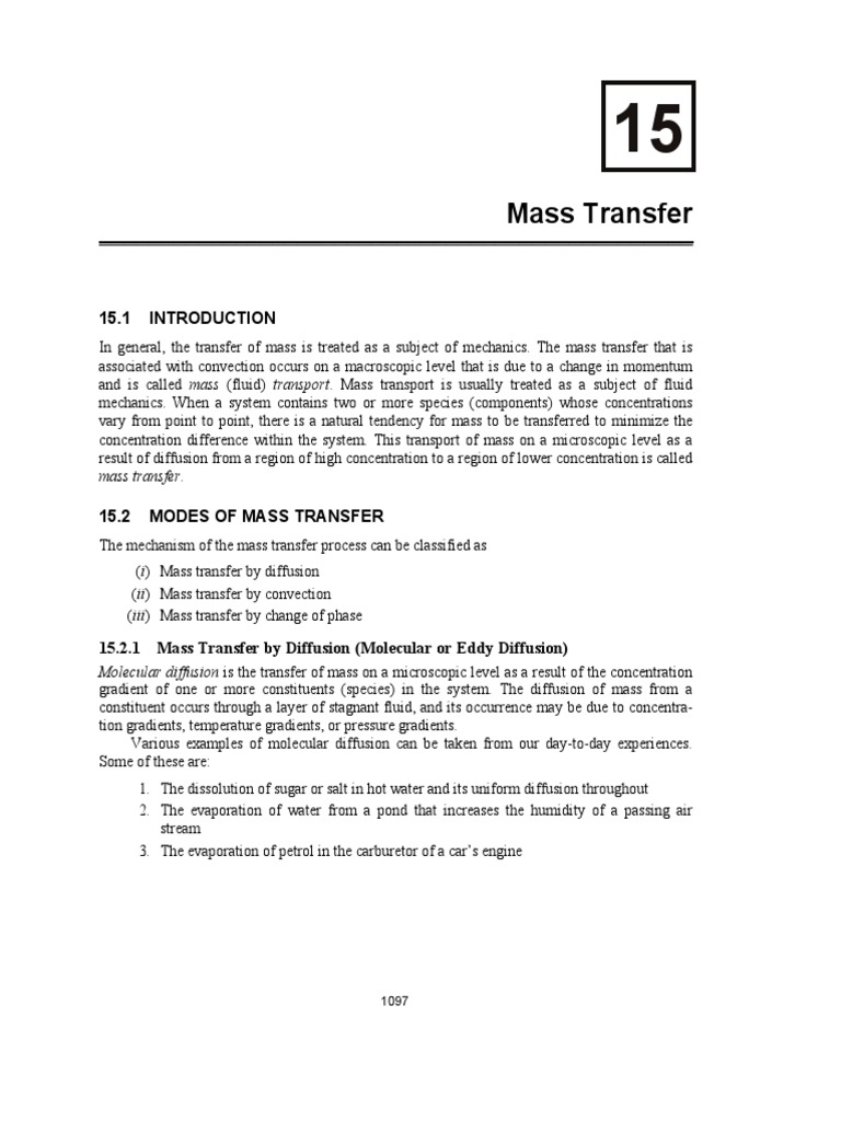 Mass Transfer | PDF | Diffusion | Heat Transfer