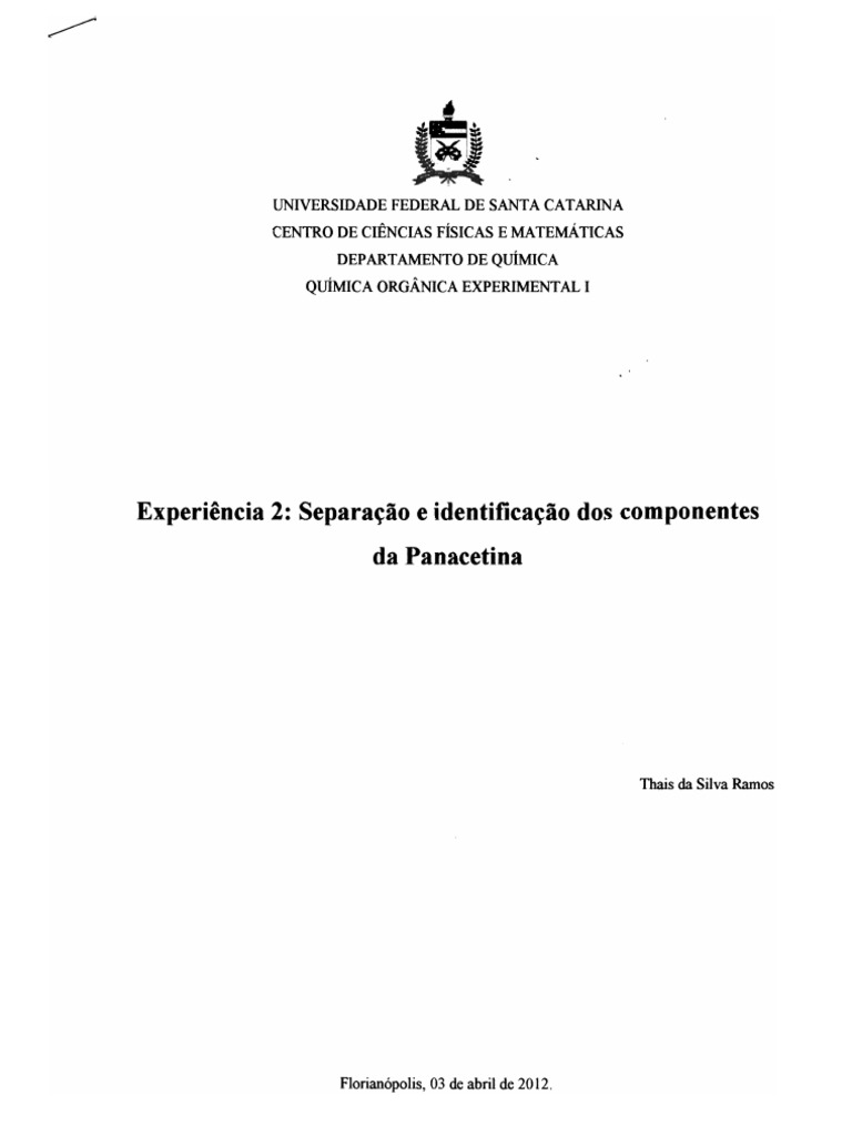 Separação e Identificação Dos Compostos Da Panacetina | PDF