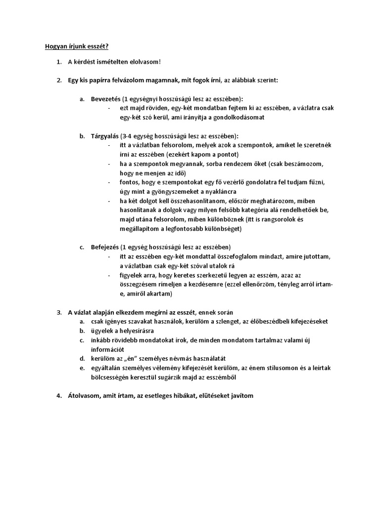 Hogyan Írjunk Esszét | PDF