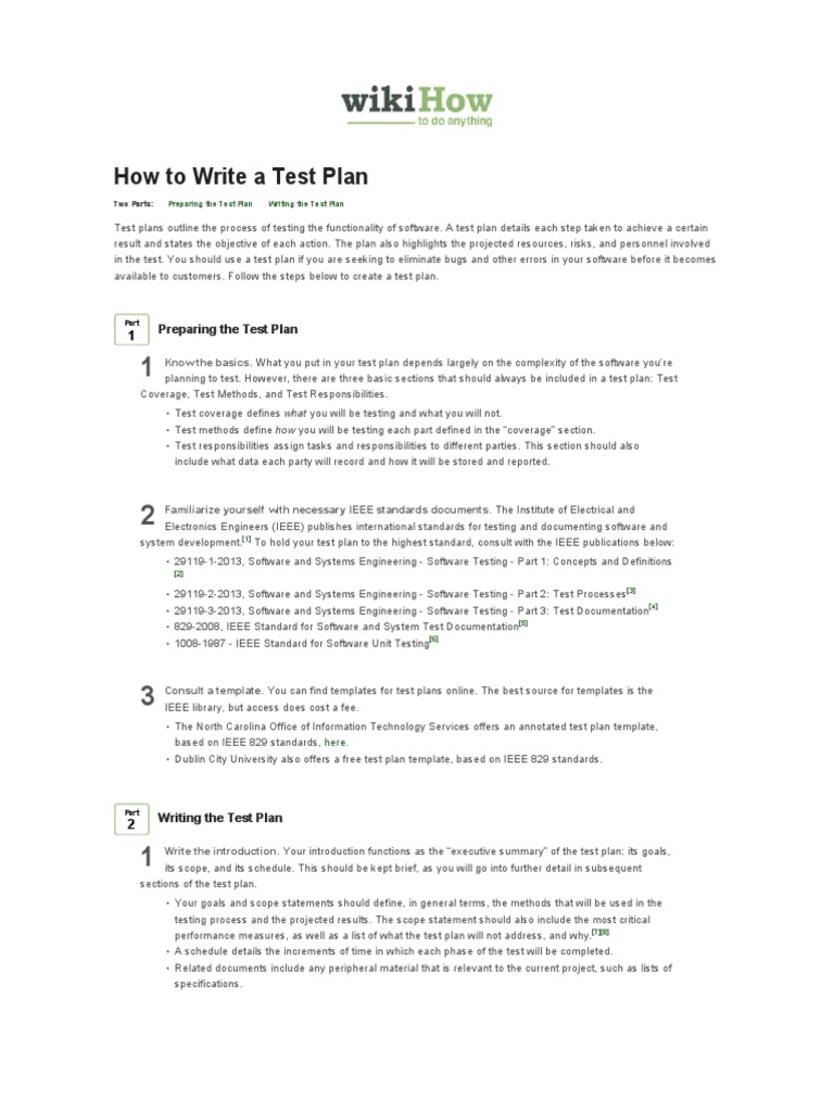 How To Write A Test Plan | PDF | Software Testing | Systems Engineering