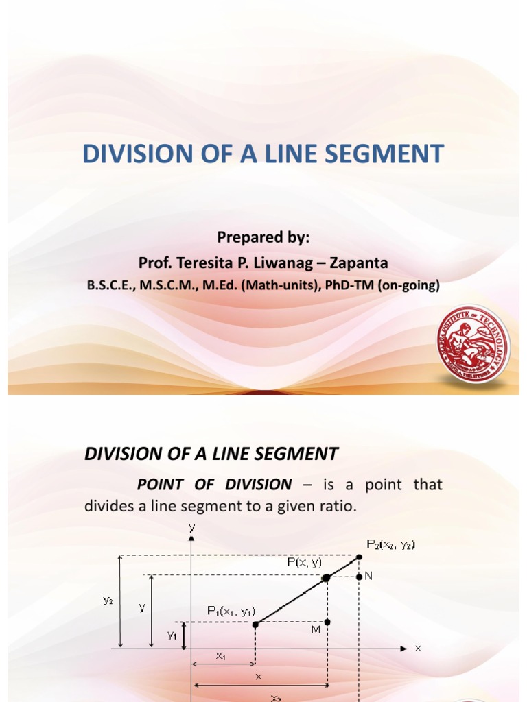 Division Of A Line Segment Pdf