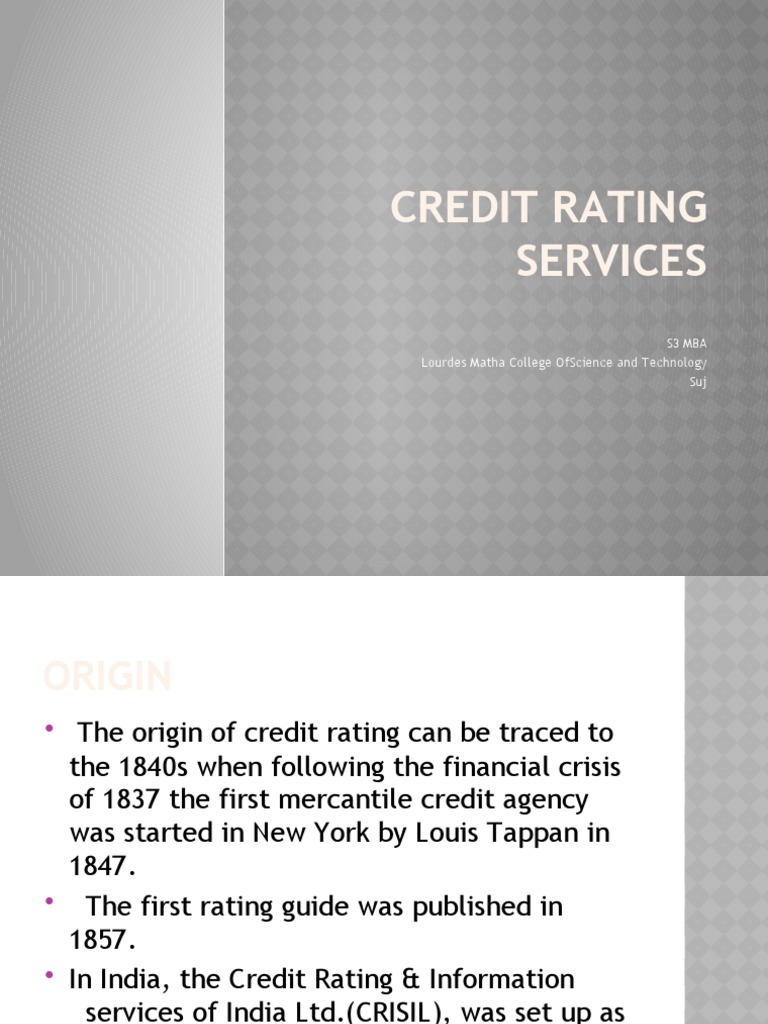 Understanding Credit Rating Services | PDF | Credit Rating Agency ...