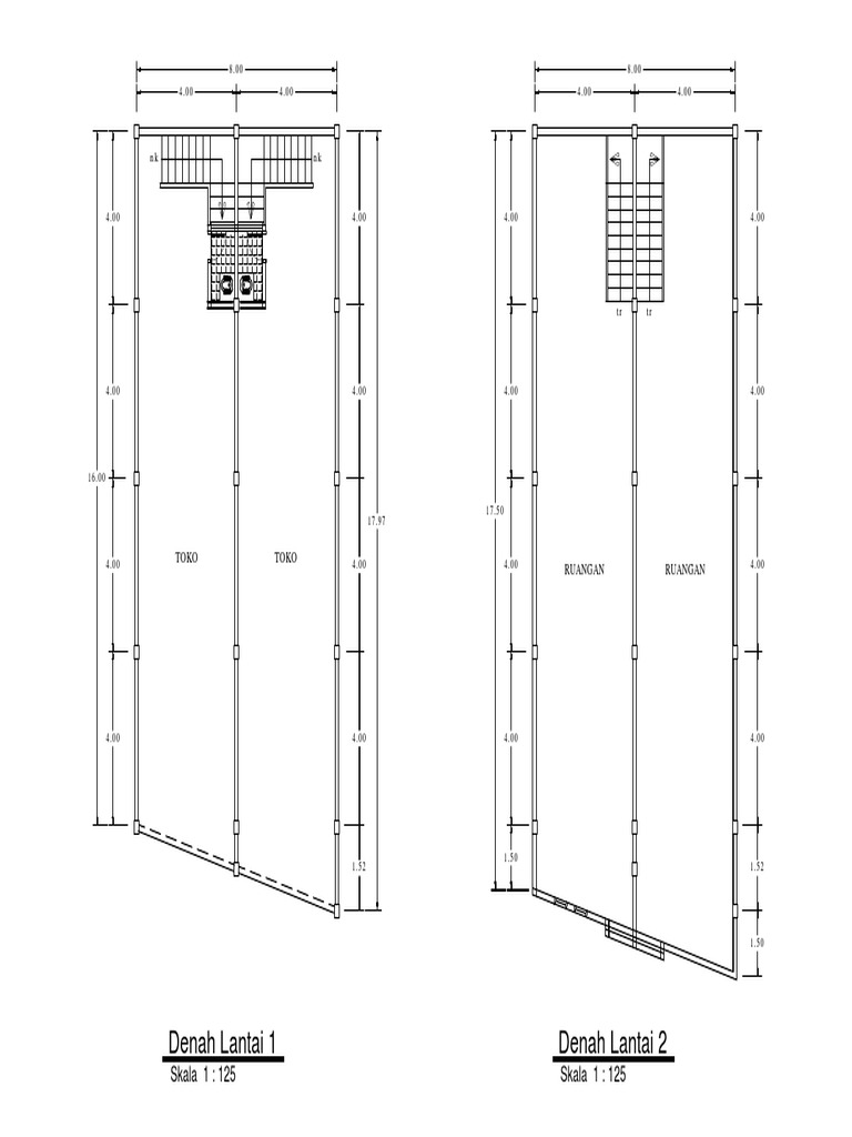 Denah Lantai 1 & 2 Skala 1:125 | PDF